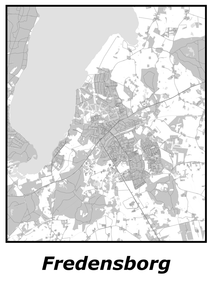 Kortplakater over Fredensborg | Plakat med kort over Fredensborg. City ...