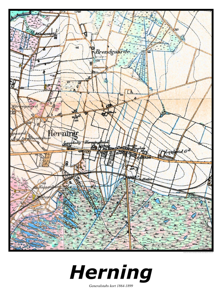 Plakat med kort over Herning | Kortplakater over Herning. Citymaps.dk ...